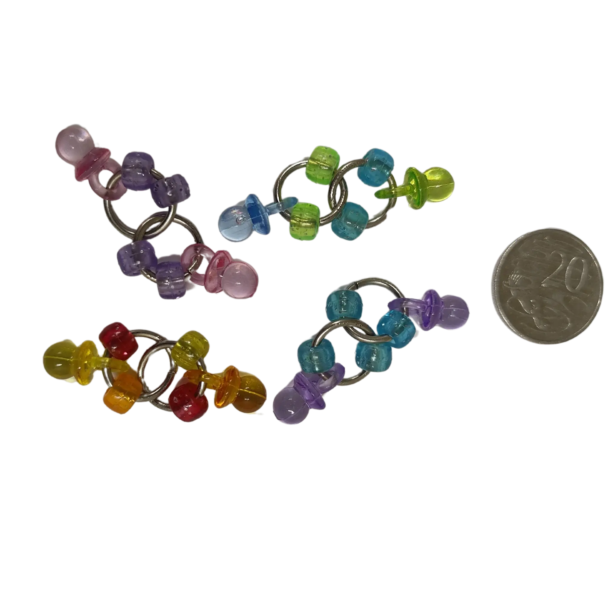 Four Pack Mini Dummies and Beads Foot Toy – Lou Lou Bells Bird Toys