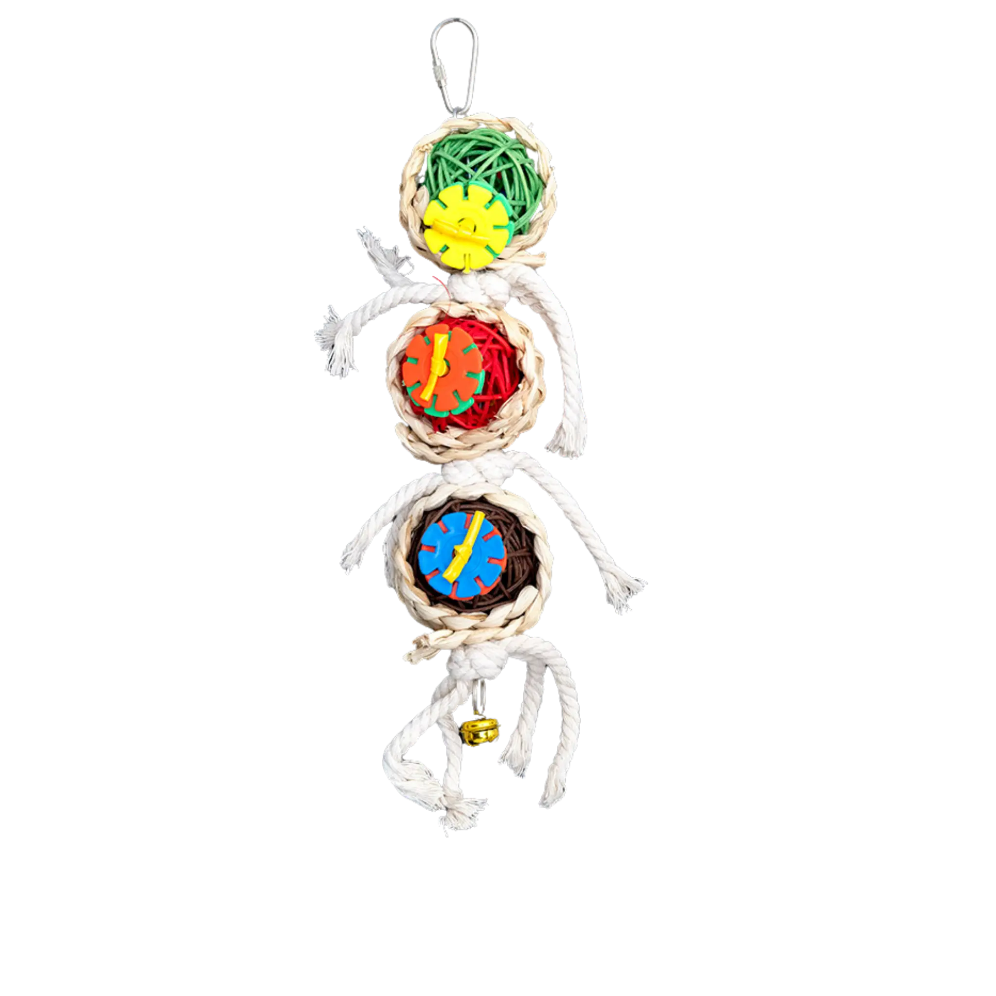 3 Coloured Cane Balls Bird Toy - Lou Lou Bells Bird Toys