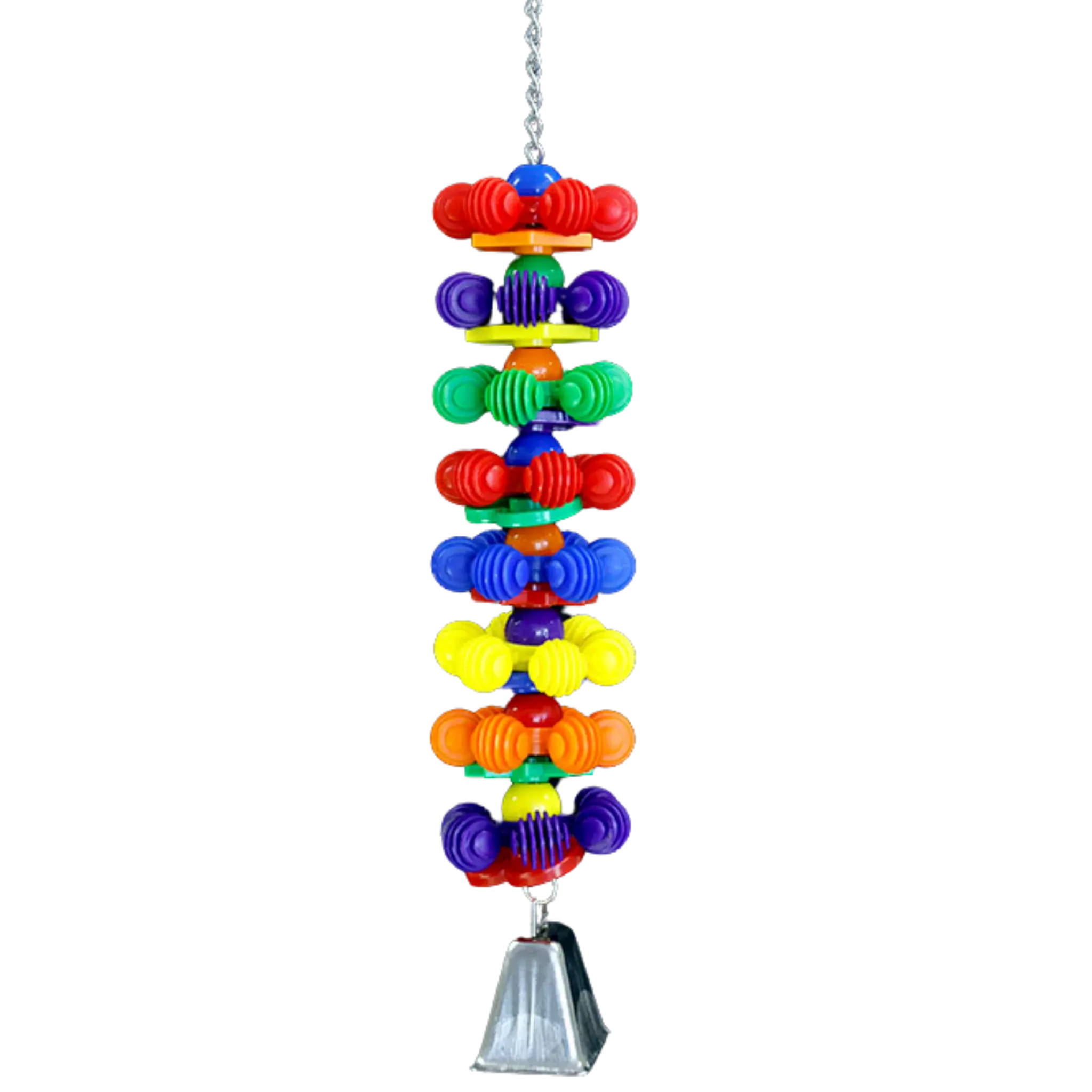 Chunky Plastic Bird Toy With Cow Bell - Lou Lou Bells Bird Toys