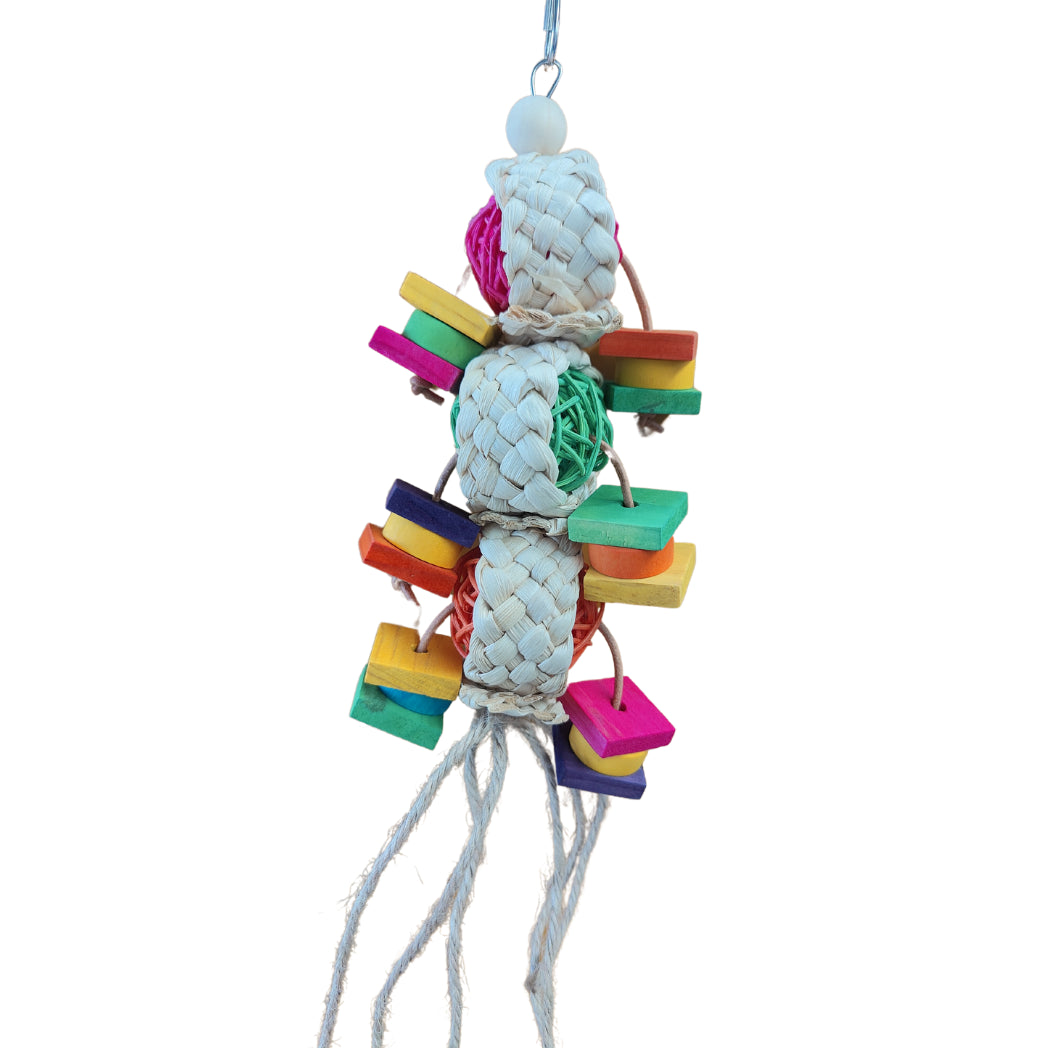 Three Cane balls with Dangles Bird Toy – Lou Lou Bells Bird Toys